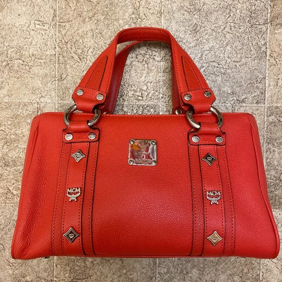 MCM | Bags | Authentic Mcm Red Tote Bag | Poshmark